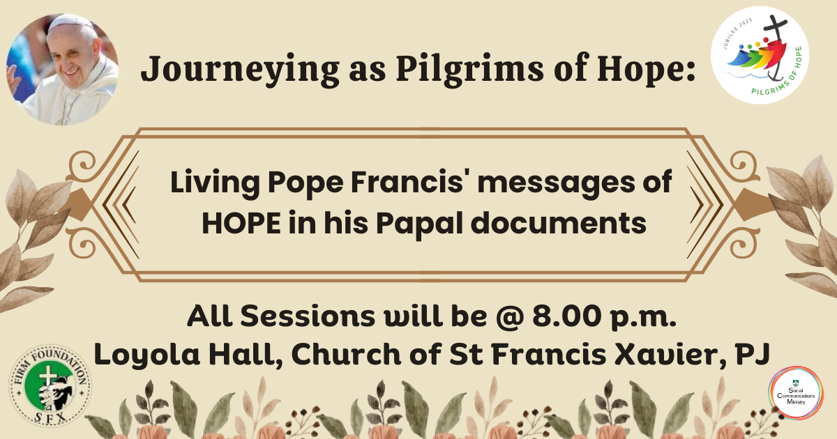 Talks on Journeying As Pilgrims Of Hope - Church of St Francis Xavier